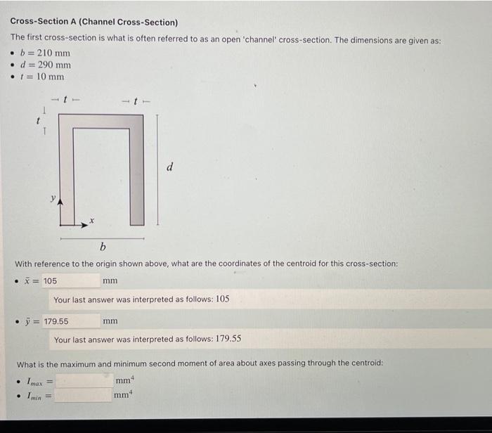 Solved Cross-Section A (Channel Cross-Section) The first | Chegg.com