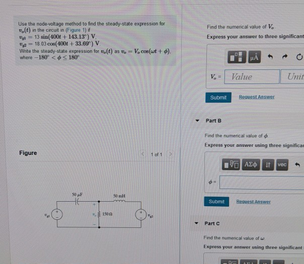 Solved Use the node voltage method to find the steady state | Chegg.com