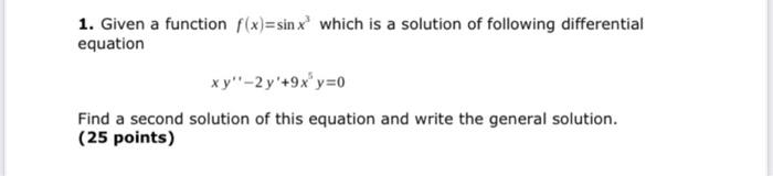 Solved differential equation can you solve urgently please | Chegg.com