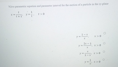Solved ?Give parametric equation and parameter interval for | Chegg.com
