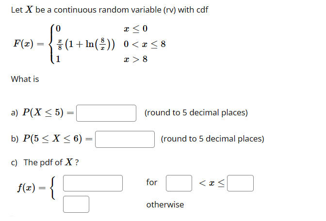 Solved Let x ﻿be a continuous random variable (rv) ﻿with | Chegg.com