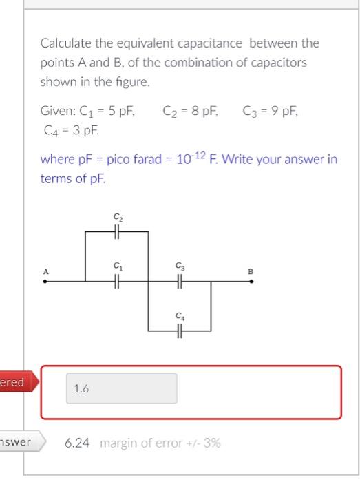 Solved Calculate the equivalent capacitance between the | Chegg.com