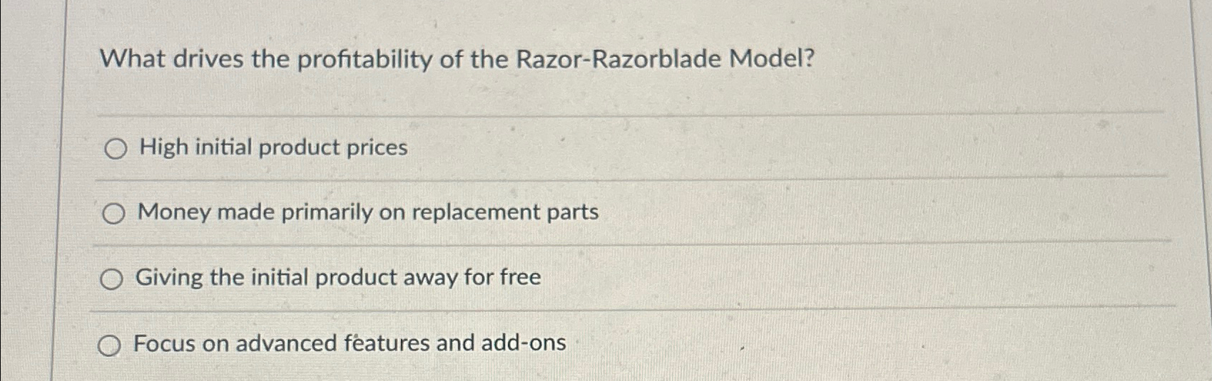 Solved What drives the profitability of the Razor-Razorblade | Chegg.com