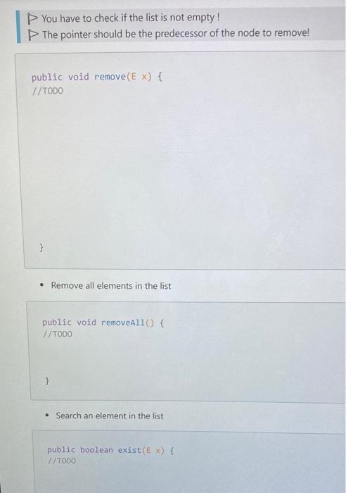 Solved interface List ∠E\{ void addFront (E×); //Add Element | Chegg.com