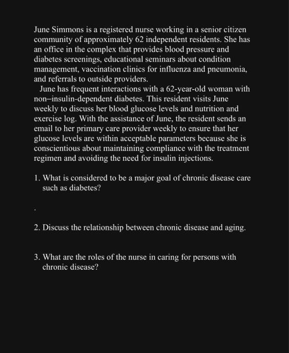 Solved June Simmons is a registered nurse working in a | Chegg.com