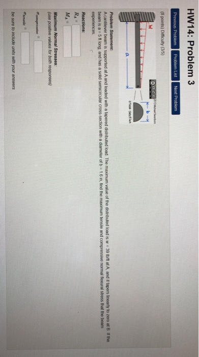 Solved HW14: Problem 3 Previous Problem Problem List Next | Chegg.com