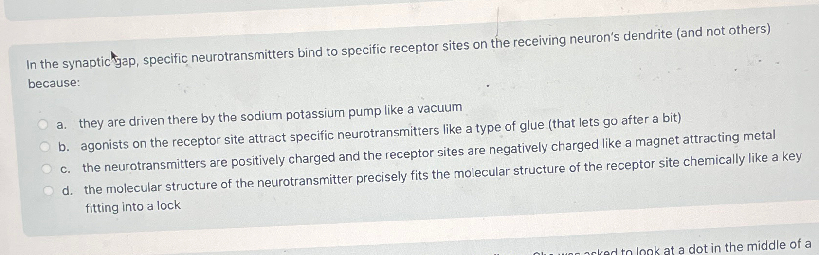 Solved In the synaptic spap, specific neurotransmitters bind | Chegg.com