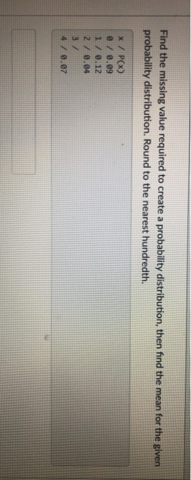 Solved Find the missing value required to create a | Chegg.com