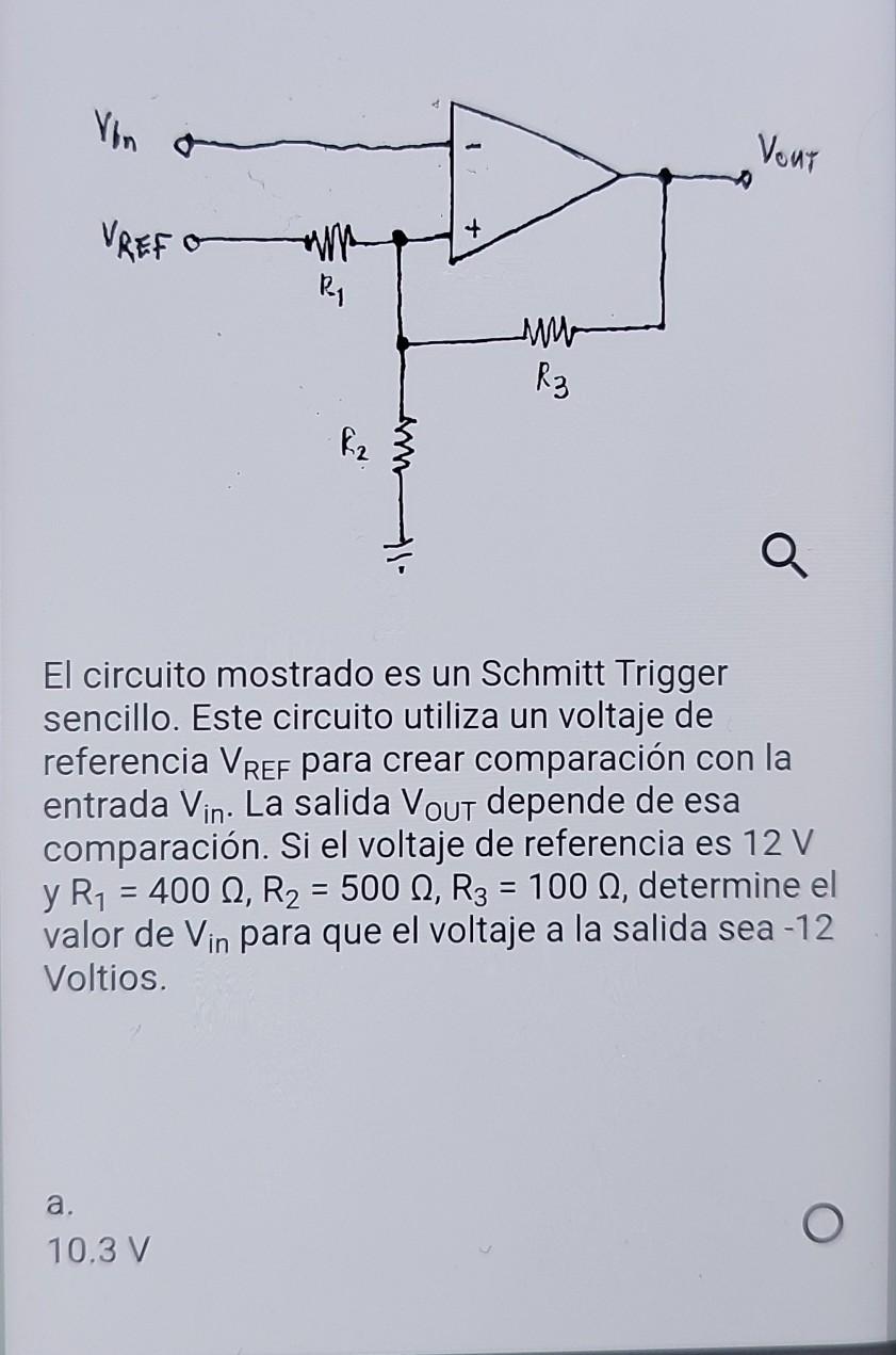 Solved The circuit shown is a simple Schmitt Trigger. This | Chegg.com