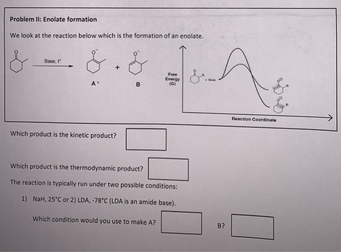 Solved Problem lI: Enolate formation We look at the reaction | Chegg.com