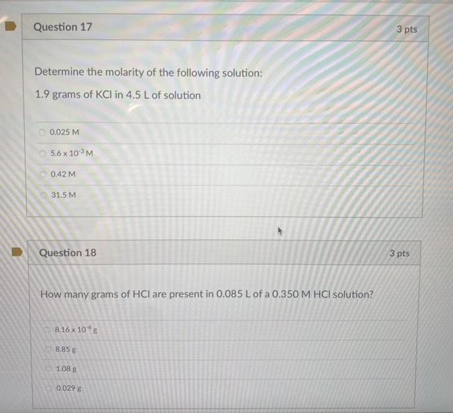 Solved Determine the molarity of the following solution: | Chegg.com