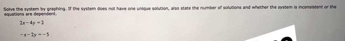 Solved Solve the system by graphing. If the system does not | Chegg.com