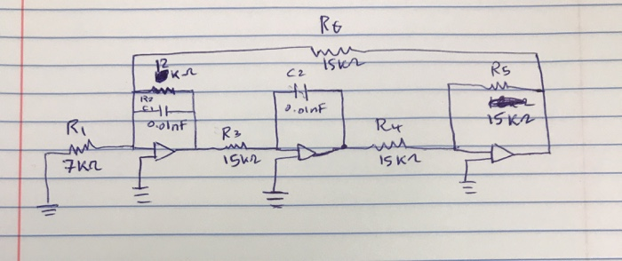 Solved it is a tow thomas biquad lowpass filter1) input the | Chegg.com