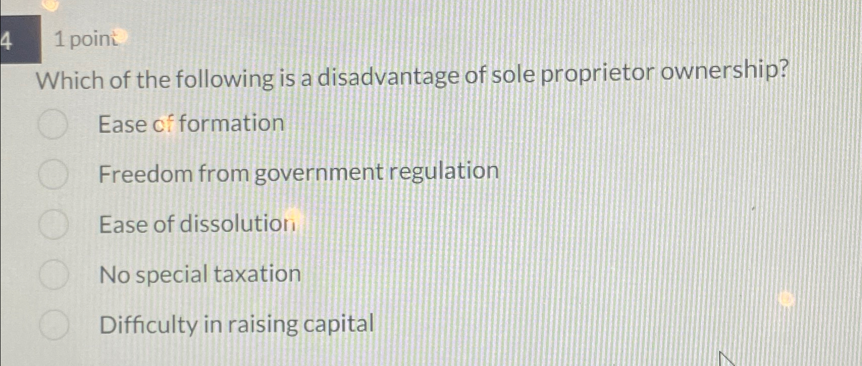 Solved 4 ﻿pointWhich of the following is a disadvantage of | Chegg.com