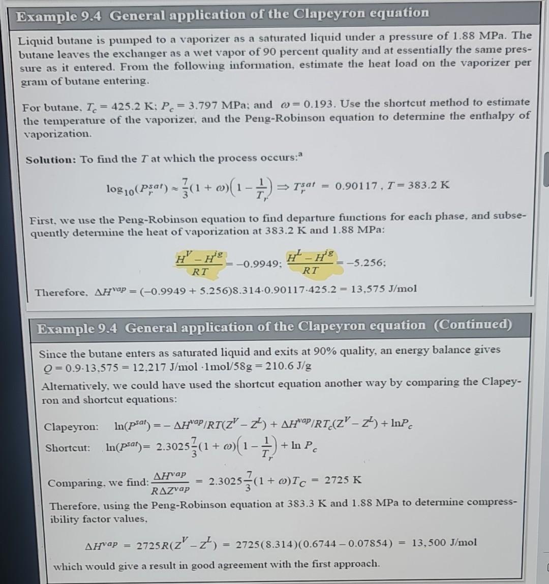 Solved First, we use the Peng-Robinson equatic quently | Chegg.com