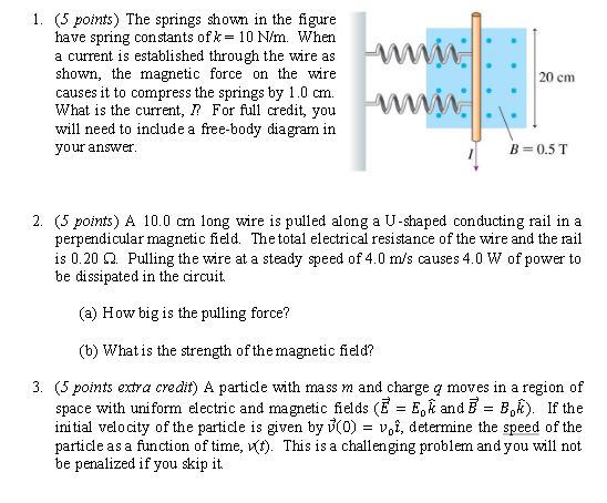 Solved (5 ﻿points) ﻿The springs shown in the figurehave | Chegg.com