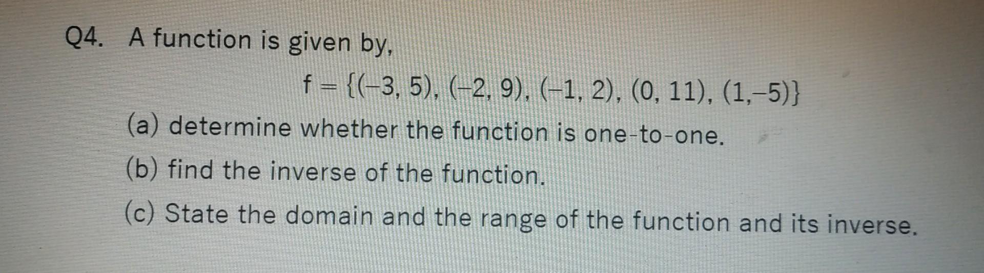 Solved Q4. A function is given by, | Chegg.com
