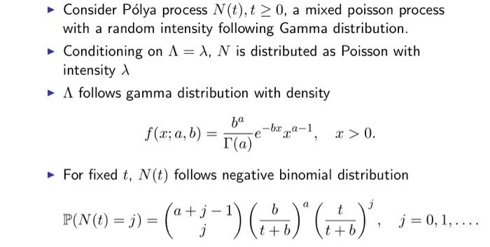 Solved For the mixed model of Poission and gamma | Chegg.com