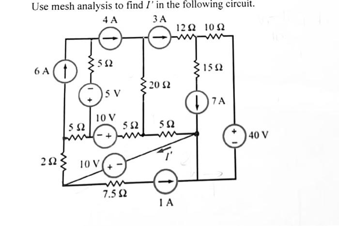 Solved Use Mesh Analysis To Find I In The Following 1026