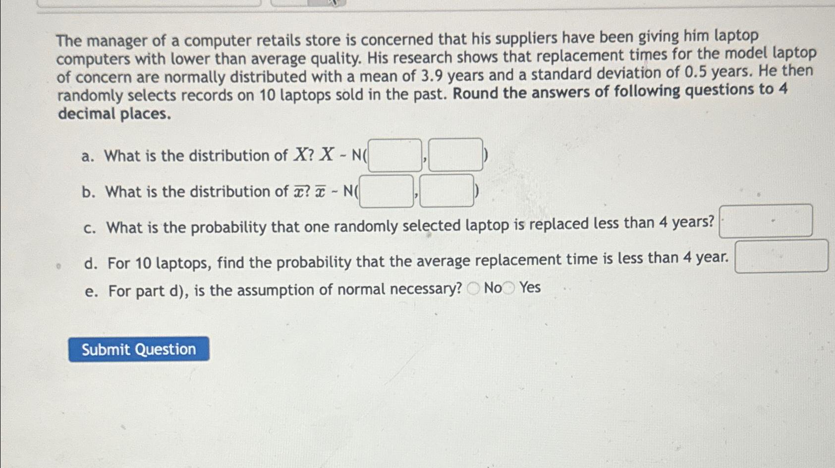 Solved The manager of a computer retails store is concerned | Chegg.com