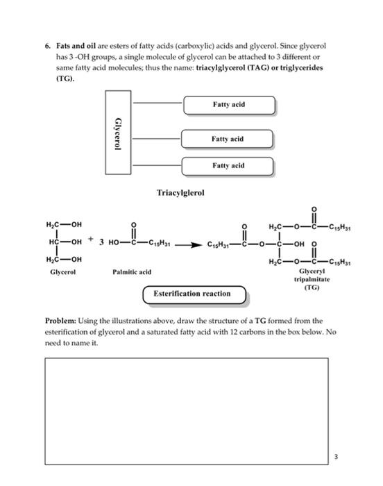 Solved 4. Draw the structure of glycerol below, then using | Chegg.com