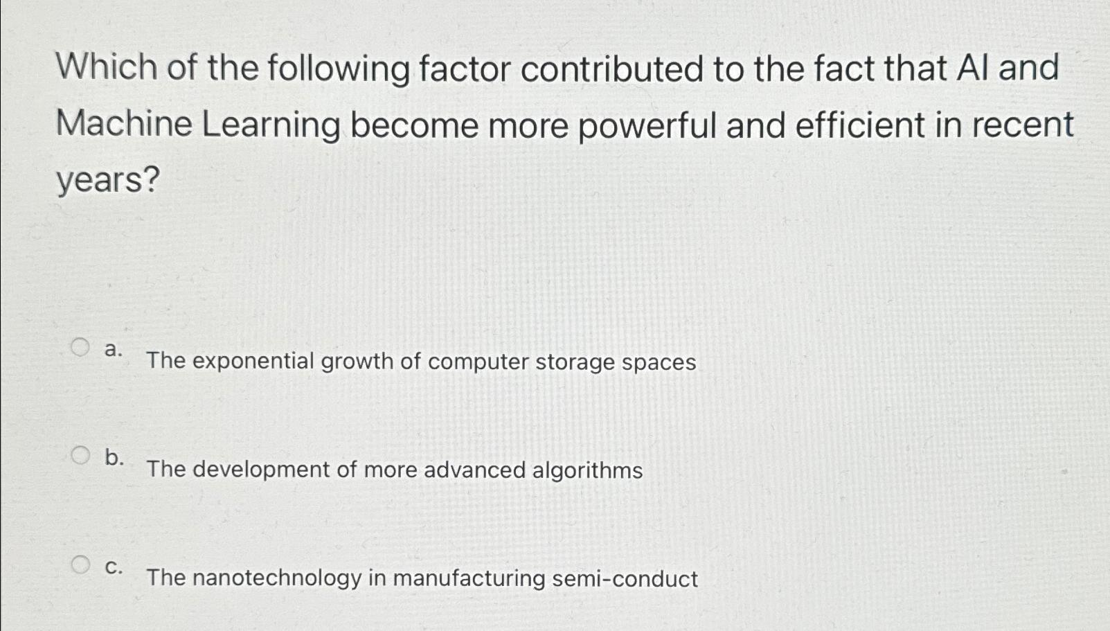 Solved Which of the following factor contributed to the fact | Chegg.com