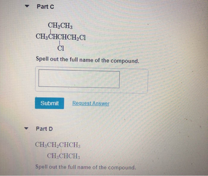 Solved What is each compound's systematic name? Part A | Chegg.com