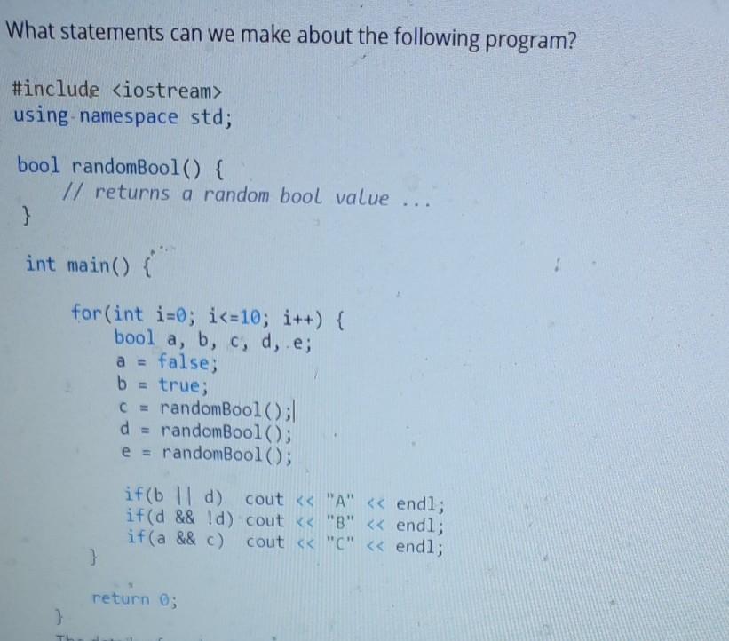 Solved What statements can we make about the following | Chegg.com