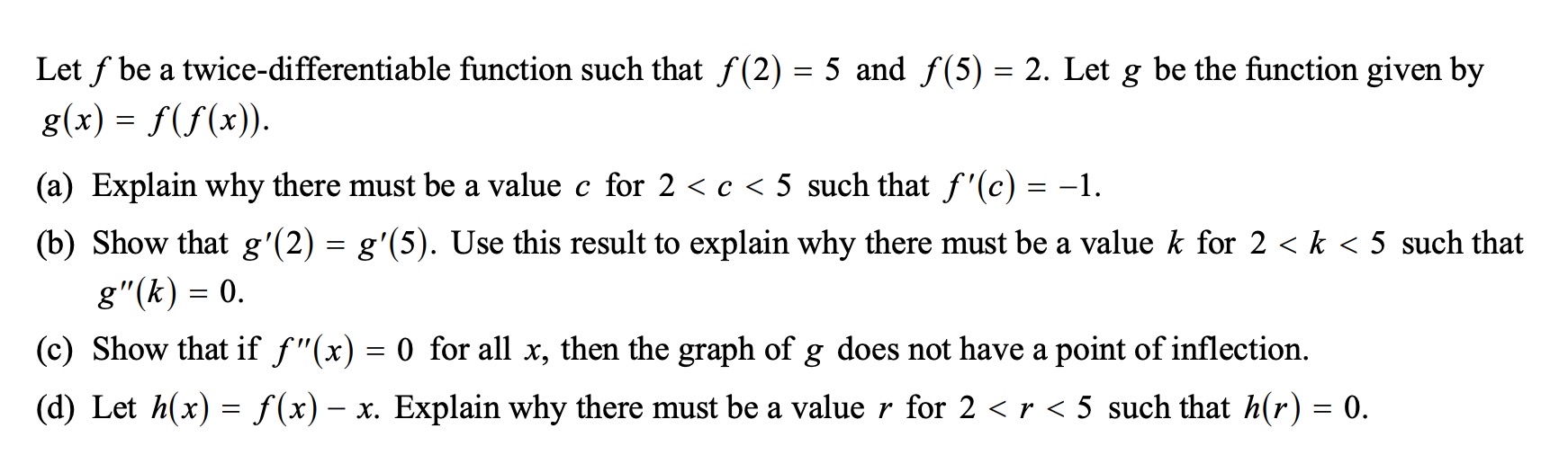 Solved Let f ﻿be a twice-differentiable function such that | Chegg.com