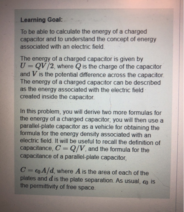 Solved Learning Goal: To be able to calculate the energy of | Chegg.com