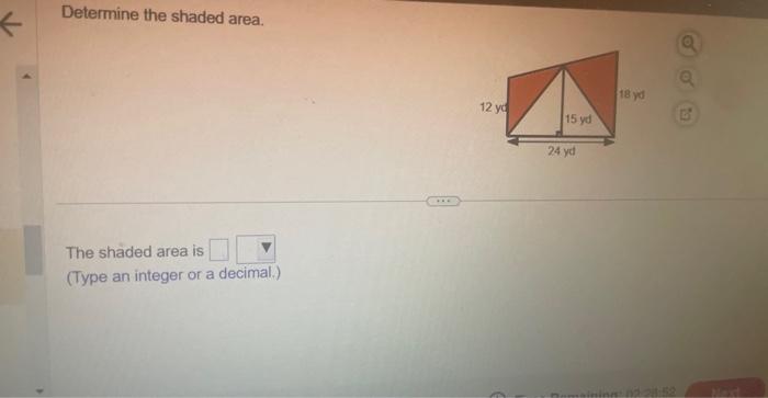 Solved Determine the shaded area. The shaded area is (Type | Chegg.com