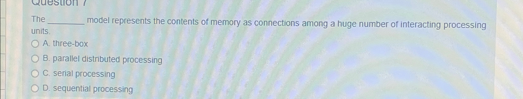 Solved The model represents the contents of memory as | Chegg.com