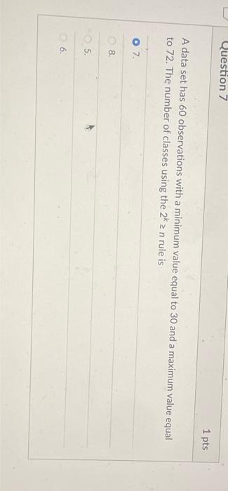 Solved A data set has 60 observations with a minimum value | Chegg.com