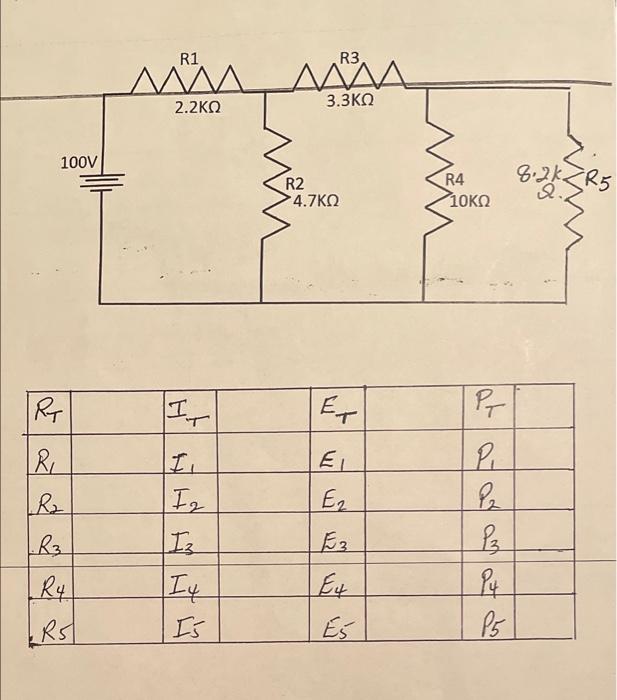 Solved Voltage Current Resistance Power /K2 R1 R2 2802 R3 7K | Chegg.com