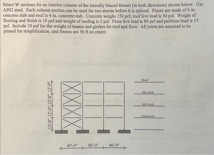 Solved Select W sections for an interior column of the | Chegg.com