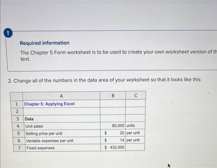 Solved Required information The Chapter 5 Form worksheet is | Chegg.com