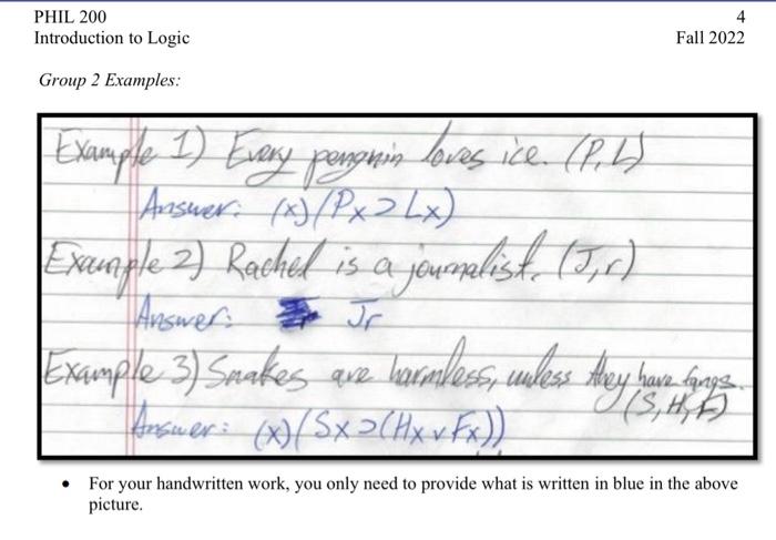 PHIL 200 Introduction to Logic Fall 2022 Group 2: | Chegg.com
