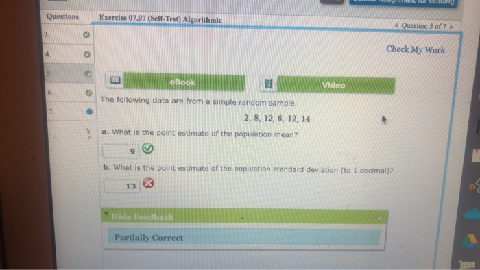 Solved Exercise 07.07 (Self-Test) Algorithmic Questions | Chegg.com