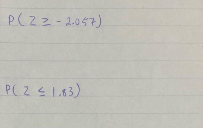 Solved P(z≥−2.057) P(z≤1.83) | Chegg.com