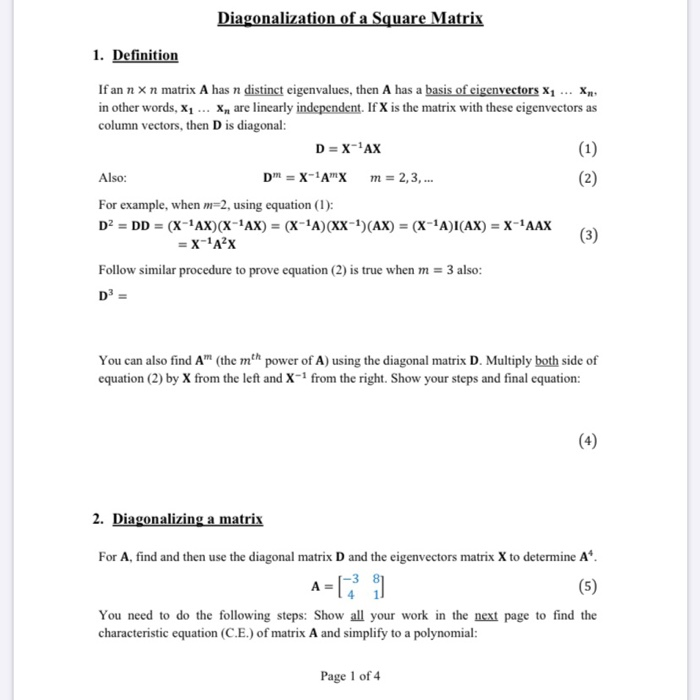Solved If An × Matrix Has Distinct Eigenvalues Then