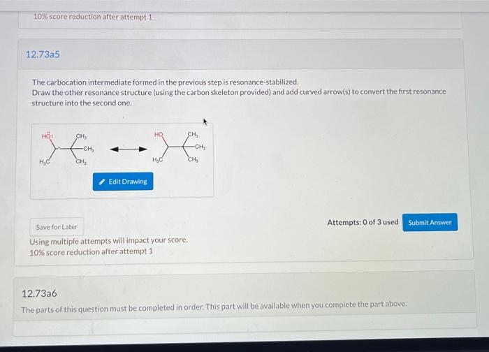 [Solved]: The carbocation intermediate formed in the prev