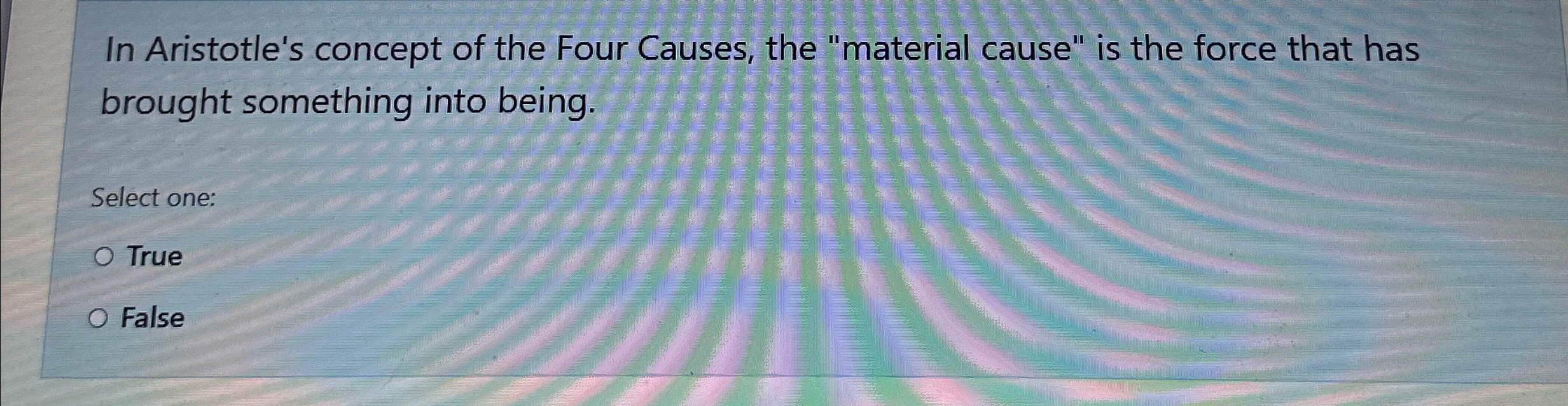 Solved In Aristotle's concept of the Four Causes, the | Chegg.com
