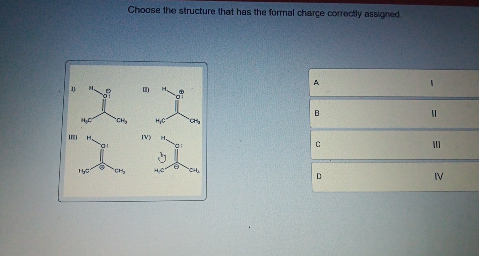 Solved Choose the structure that has the formal charge | Chegg.com