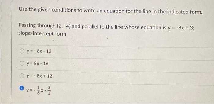 Solved Use the guven conditions to write an equation foe the | Chegg.com