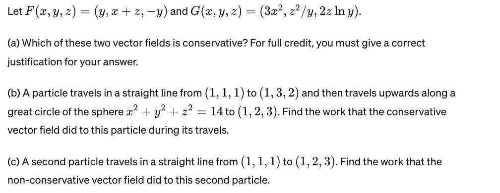 Solved Let F(x,y,z)=(y,x+z,-y) ﻿and | Chegg.com