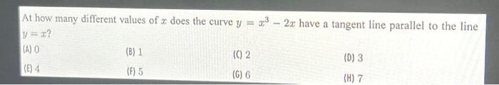 Solved At how many different values of x does the curve y= | Chegg.com