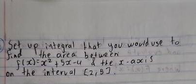 Solved Set up integral that you woulduse to Find the area | Chegg.com