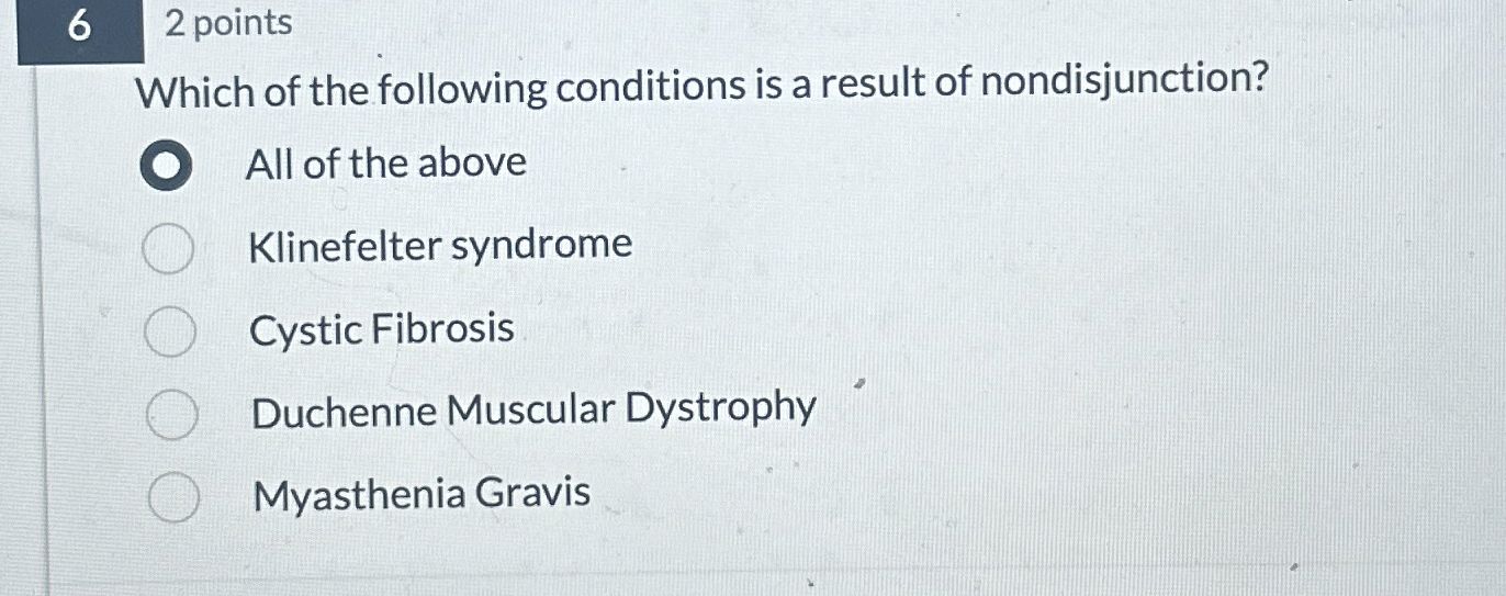 Solved 62 ﻿pointsWhich of the following conditions is a | Chegg.com