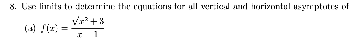 Solved Use limits to determine the equations for all | Chegg.com