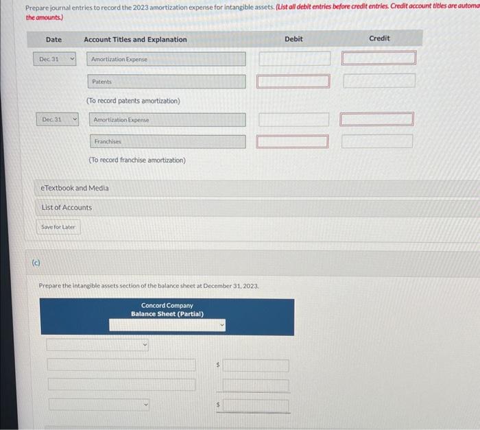 Solved Current Attempt in Progress The intangible assets | Chegg.com